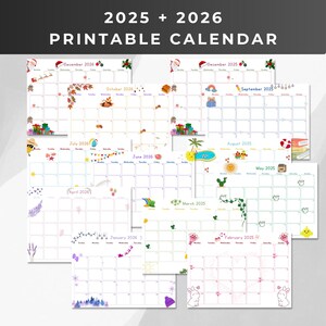 2025-2026 Kids Calendar Printable, Monthly Planner (PDF) - Etsy
