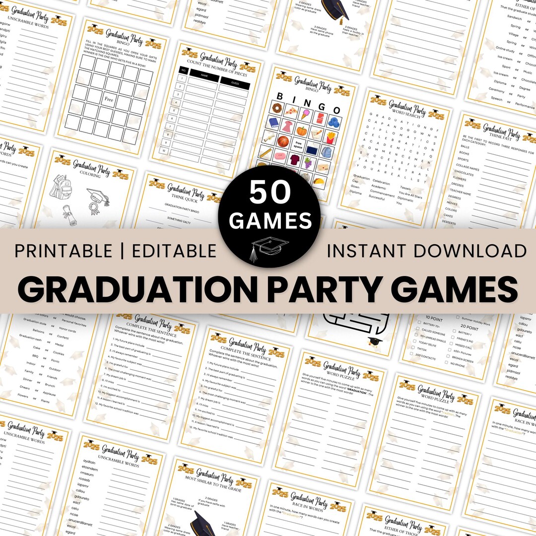 2025 Graduation Party Games, Graduation Games, Class of 2025 Graduation ...