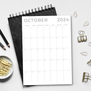Minimalist Calendar, Digital 2024,2025 Monthly Calendar, Desk Calendar ...