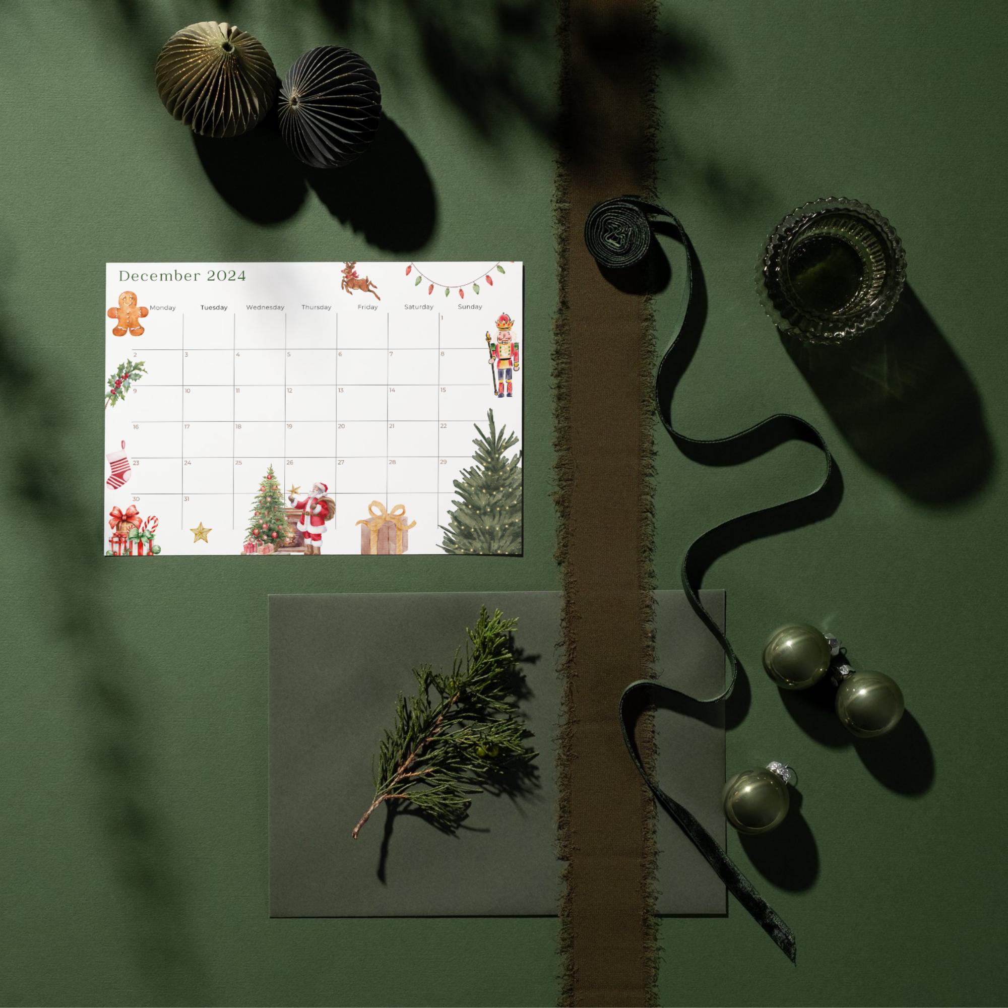 December 2024 Christmas Calendar: Editable Kids Planner (PDF) - Etsy