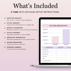 Monthly Budget Planner Google Sheet: Financial Tracker (digital ...