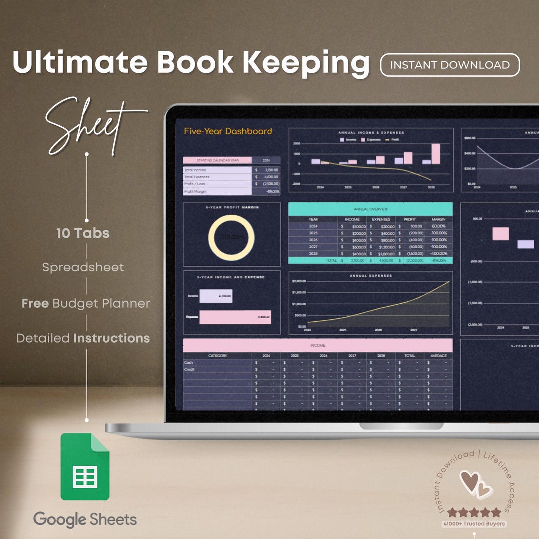 Ultimate Bookkeeping Spreadsheet, Small Business Spreadsheet , Personal ...