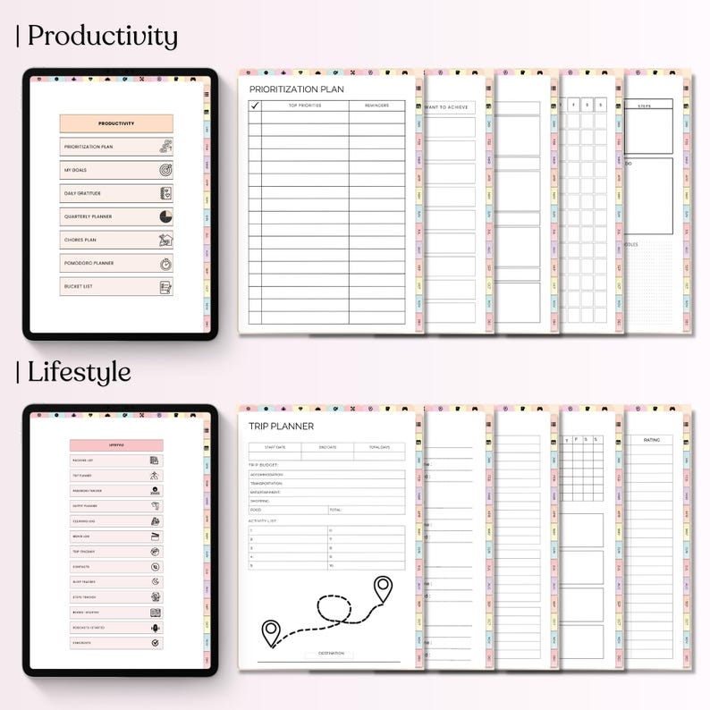 Rainbow Digital Planner 2025 2026, Goodnotes iPad Planner, Notability ...