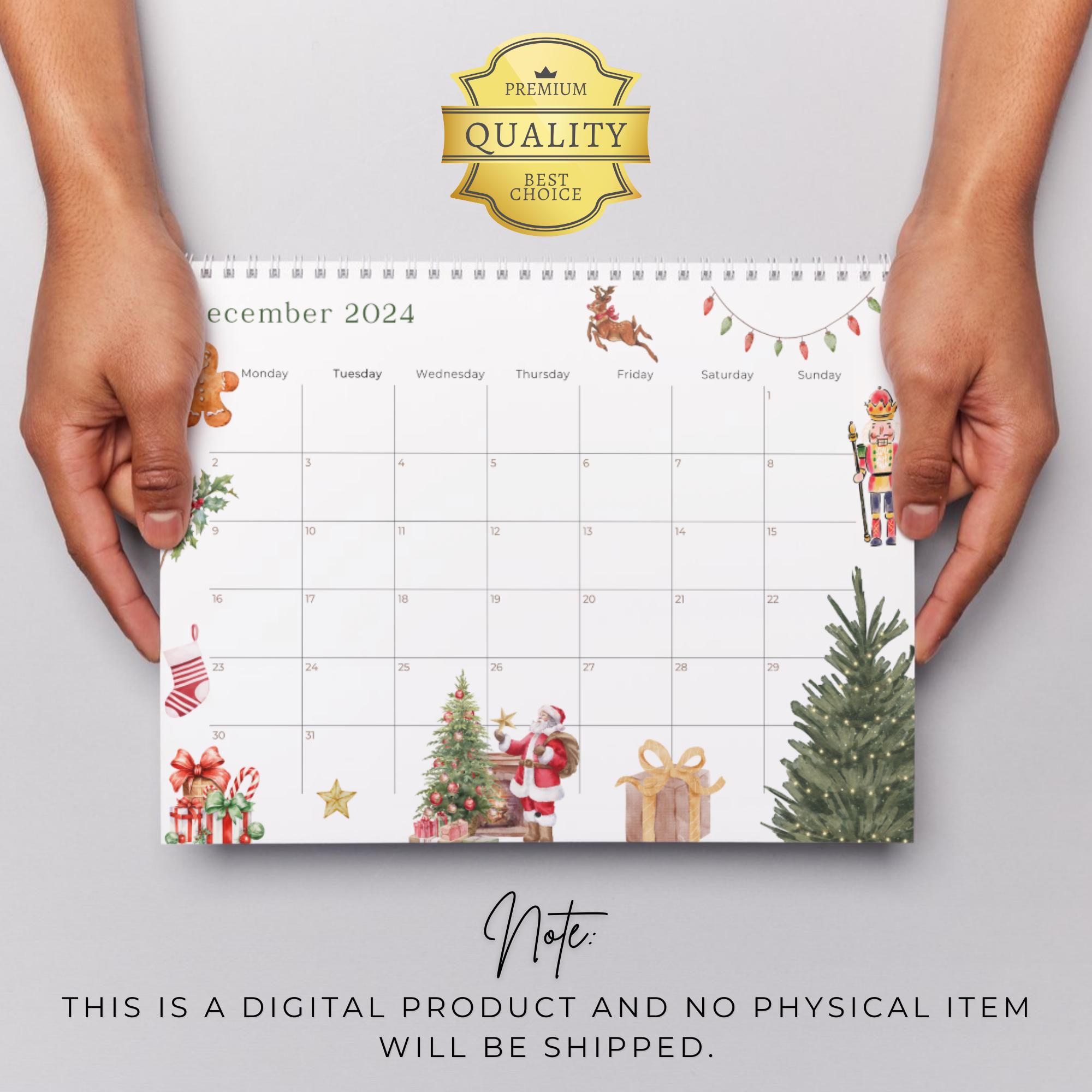 December 2024 Christmas Calendar: Editable Kids Planner (PDF) - Etsy