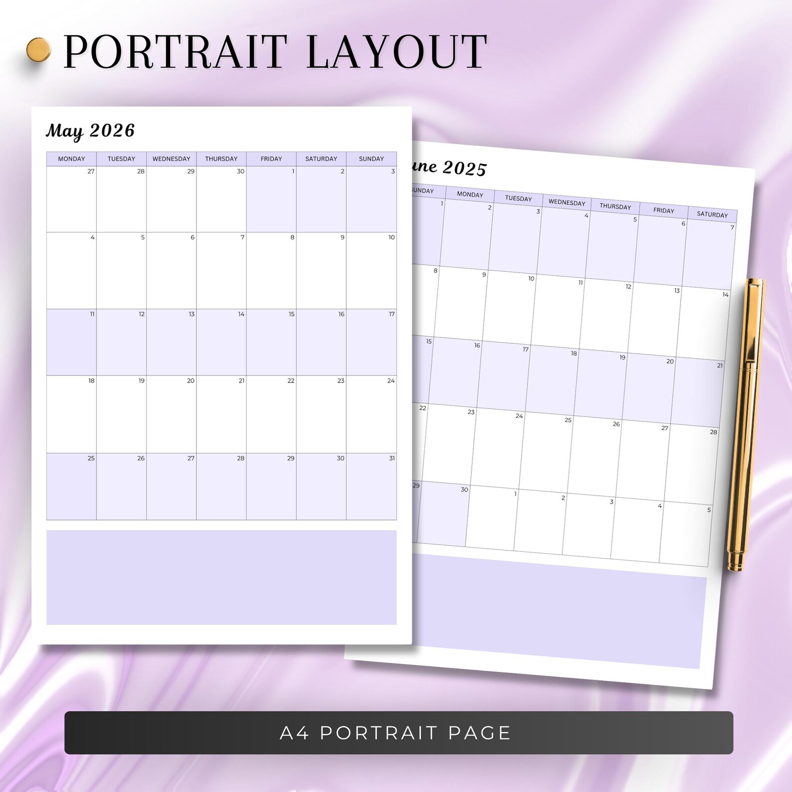 2025-2026 Monthly Calendar: Elegant Landscape Planner (printable PDF ...
