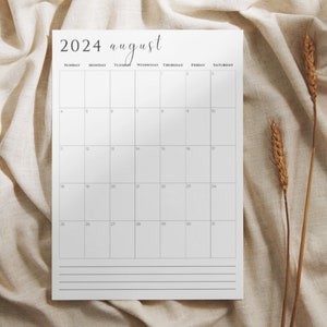 2024 2025 Printable Calendar, Minimalist Calendar, Monthly Blank ...