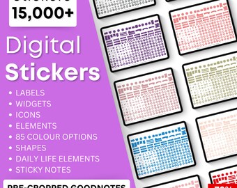 Digital Sticker Book for Goodnotes, PNG Files of Digital Stickers ...
