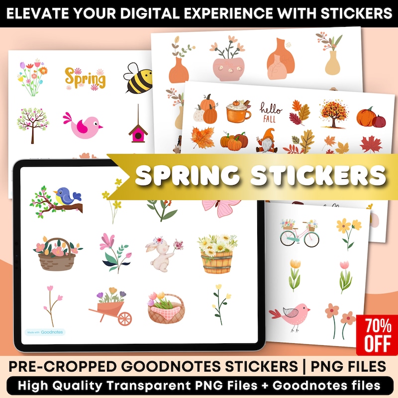 Spring Stickers - Etsy