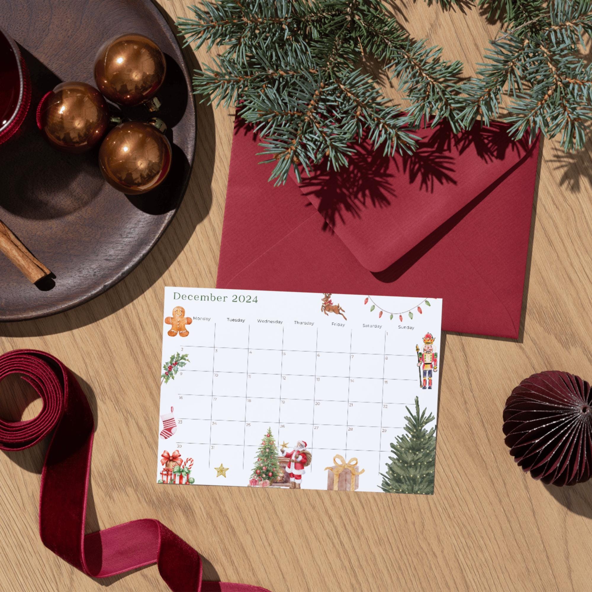 December 2024 Christmas Calendar: Editable Kids Planner (PDF) - Etsy