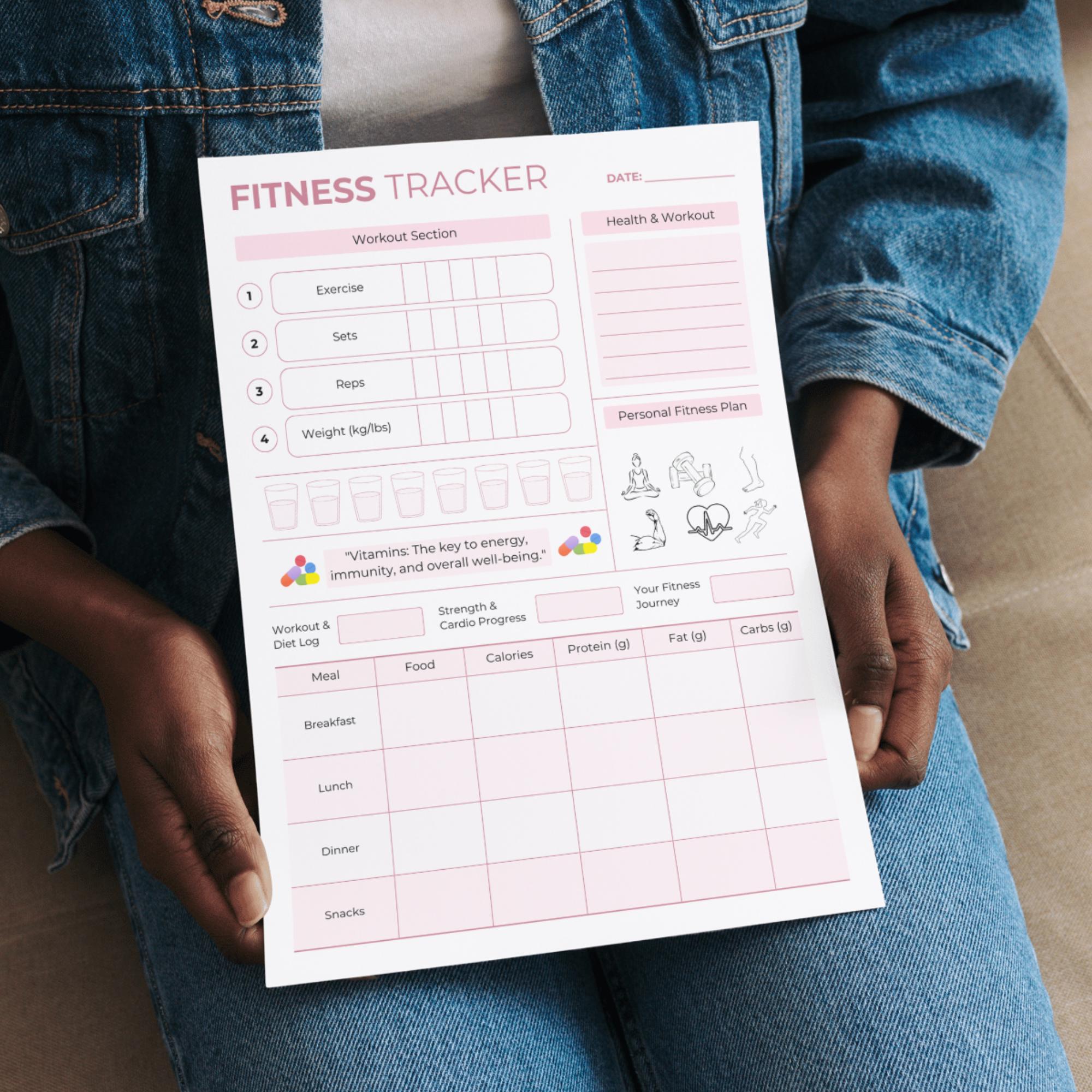 Printable Fitness Tracker: Goal Worksheet, A4/letter Size (digital ...