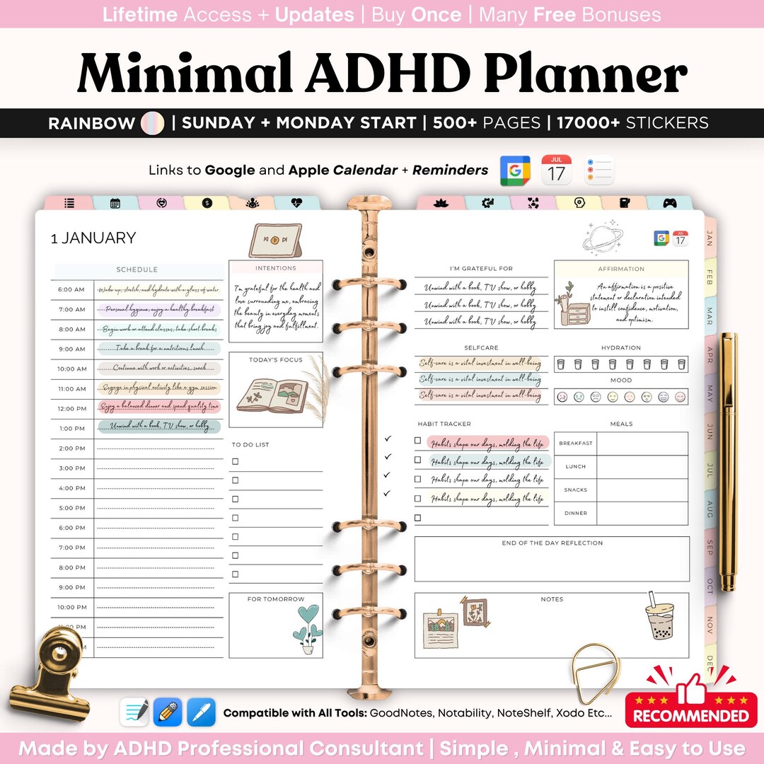 ADHD Planner, 2025 ADHD Planner for Adults, 2026 Planner ADHD, Adhd ...