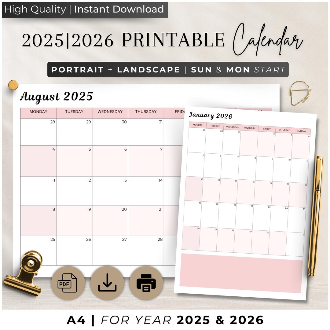 2025 Monthly Calendar, 2025 Monthly Planner Bundle, Multi Color ...
