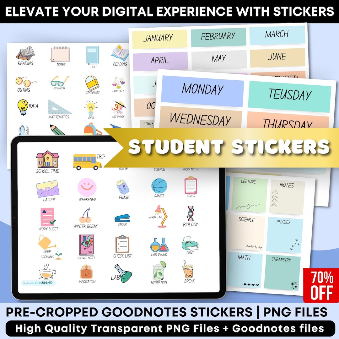 Student Digital Stickers Study Sticker Science Sticker Lab - Etsy