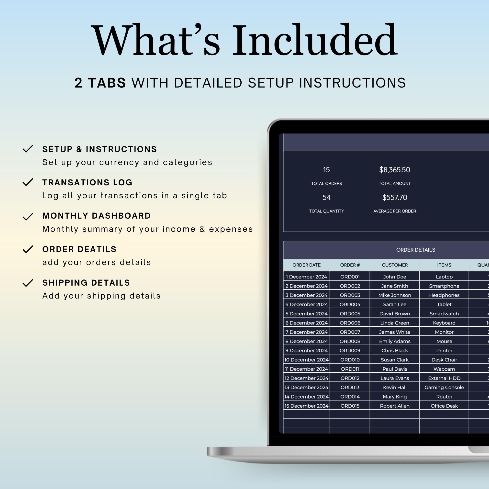 Order Tracker Google Sheet: Small Business Management Template (digital ...