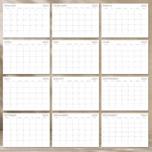 Minimalist Calendar, Digital 2024,2025 Monthly Calendar, Desk Calendar ...