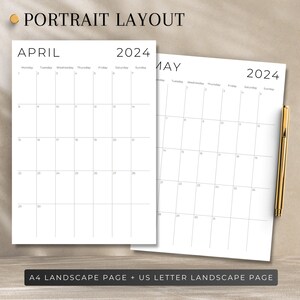 Minimalist Calendar, Digital 2024,2025 Monthly Calendar, Desk Calendar ...