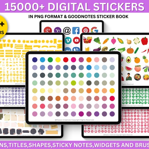 Digital Sticker Book for Goodnotes PNG Files of Digital - Etsy