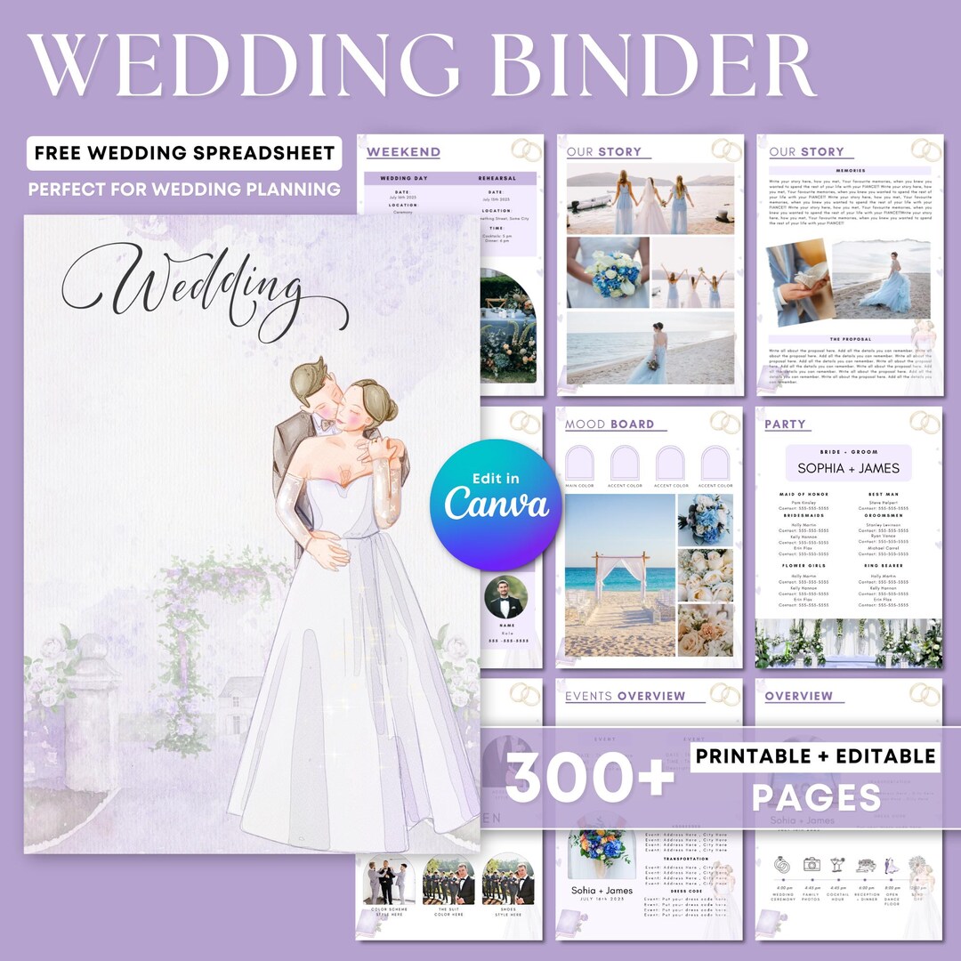 Canva Wedding Day Binder Templates | Printable Wedding Planner ...