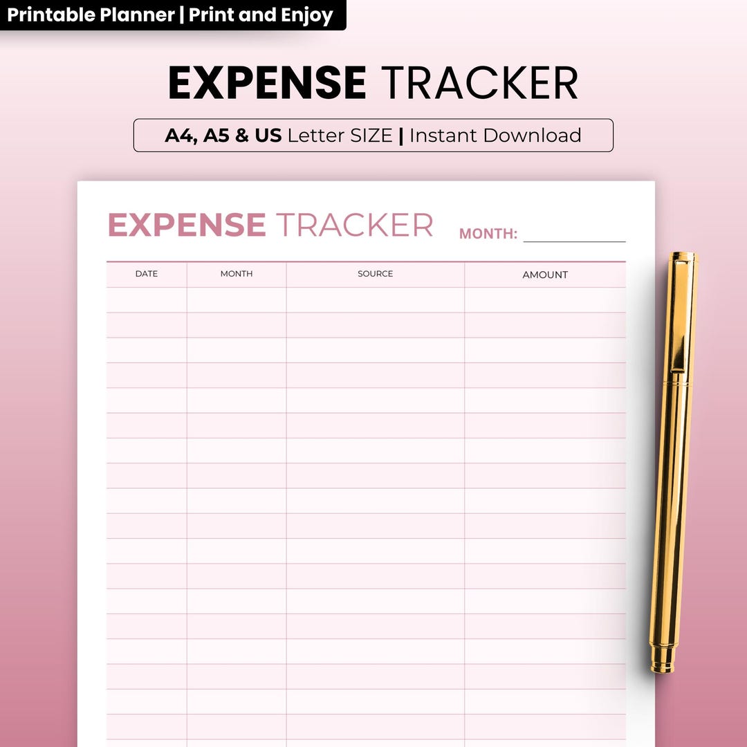 Printable Expense Tracker, Money Tracker, Track Your Income, Small ...