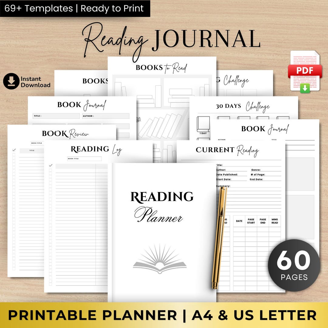 Digital Reading Journal Bundle: Book Tracker, Reading Log (printable ...