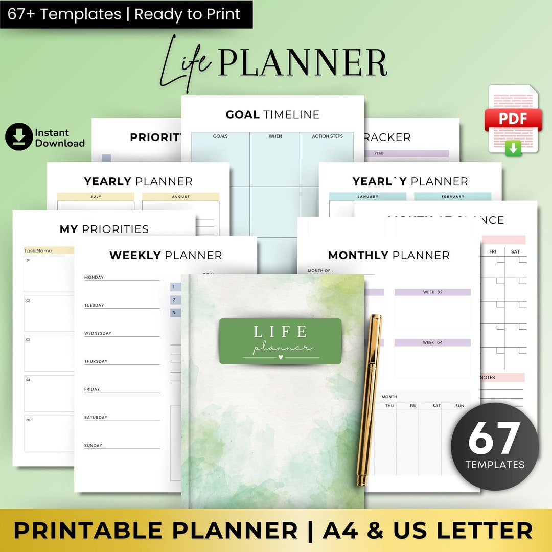 Digital Life Planner, Life Planner Bundle, 2024 Daily Weekly Planner ...