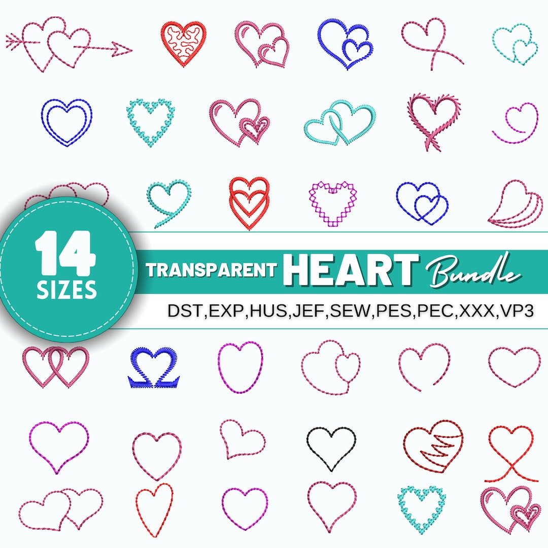 Hearts Embroidery Design, Mini Hearts, Small Hearts Machine Embroidery ...