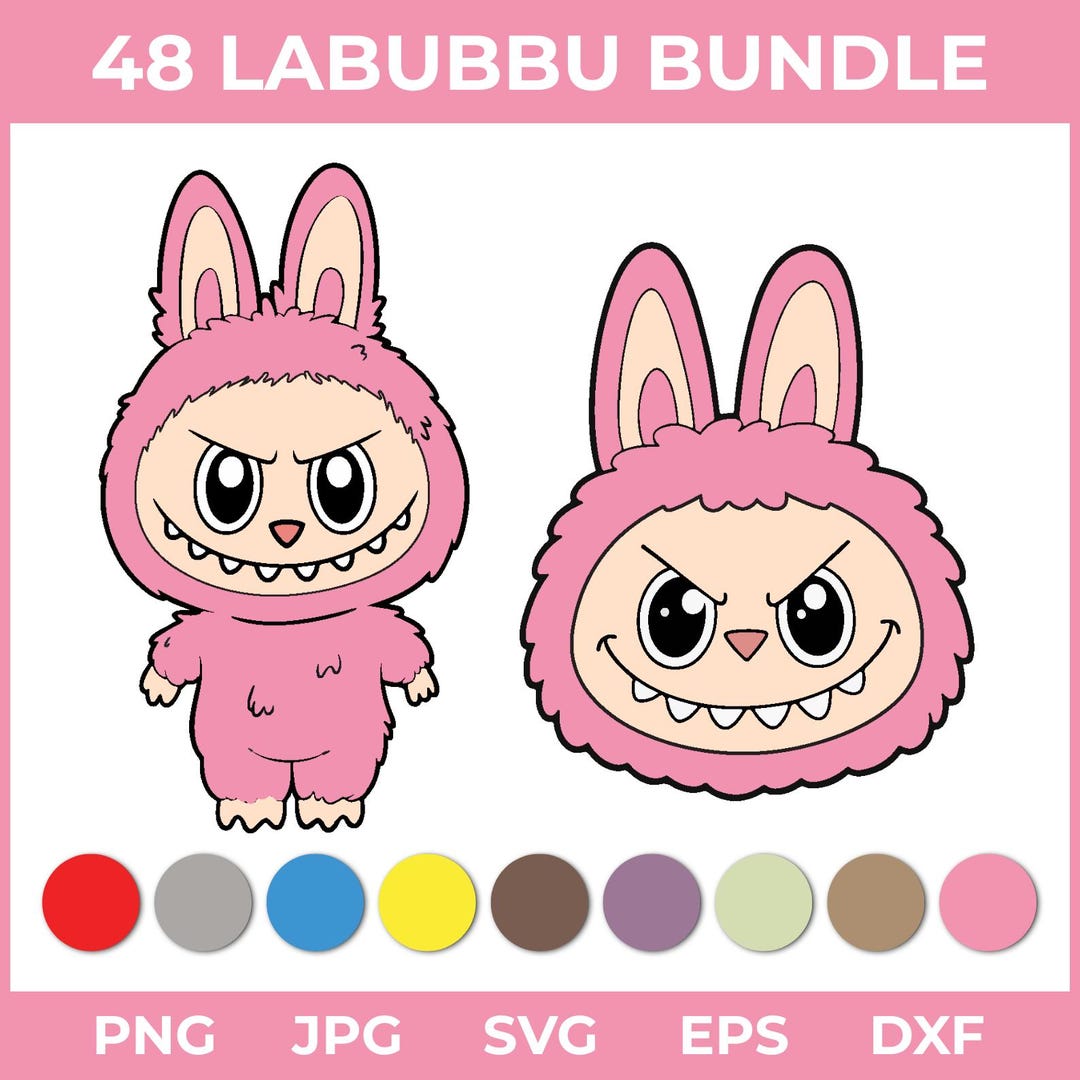 Labubu SVG Bundle \ Labubu Cut Files \ Cute Labubu SVG \ Labubu Sticker ...