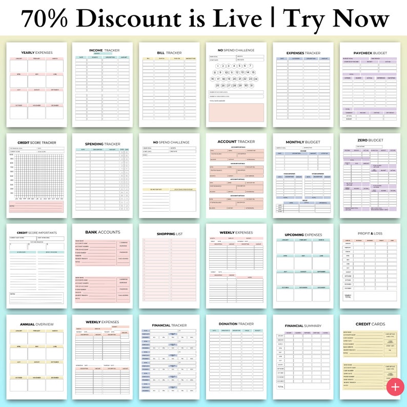 Printable Budget Planner Bundle: Finance Tracker (A4/US Letter ...