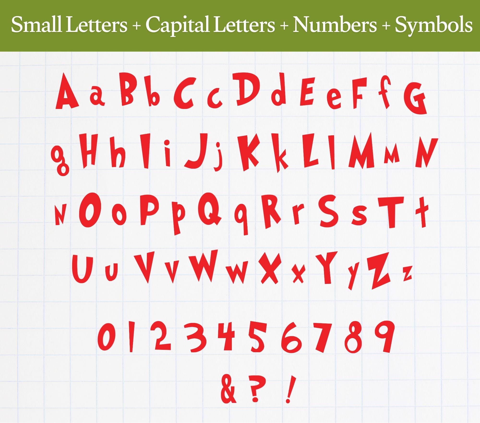 Grinch Christmas Alphabet Letters, Grinch Green Red Fonts, Grinch ...