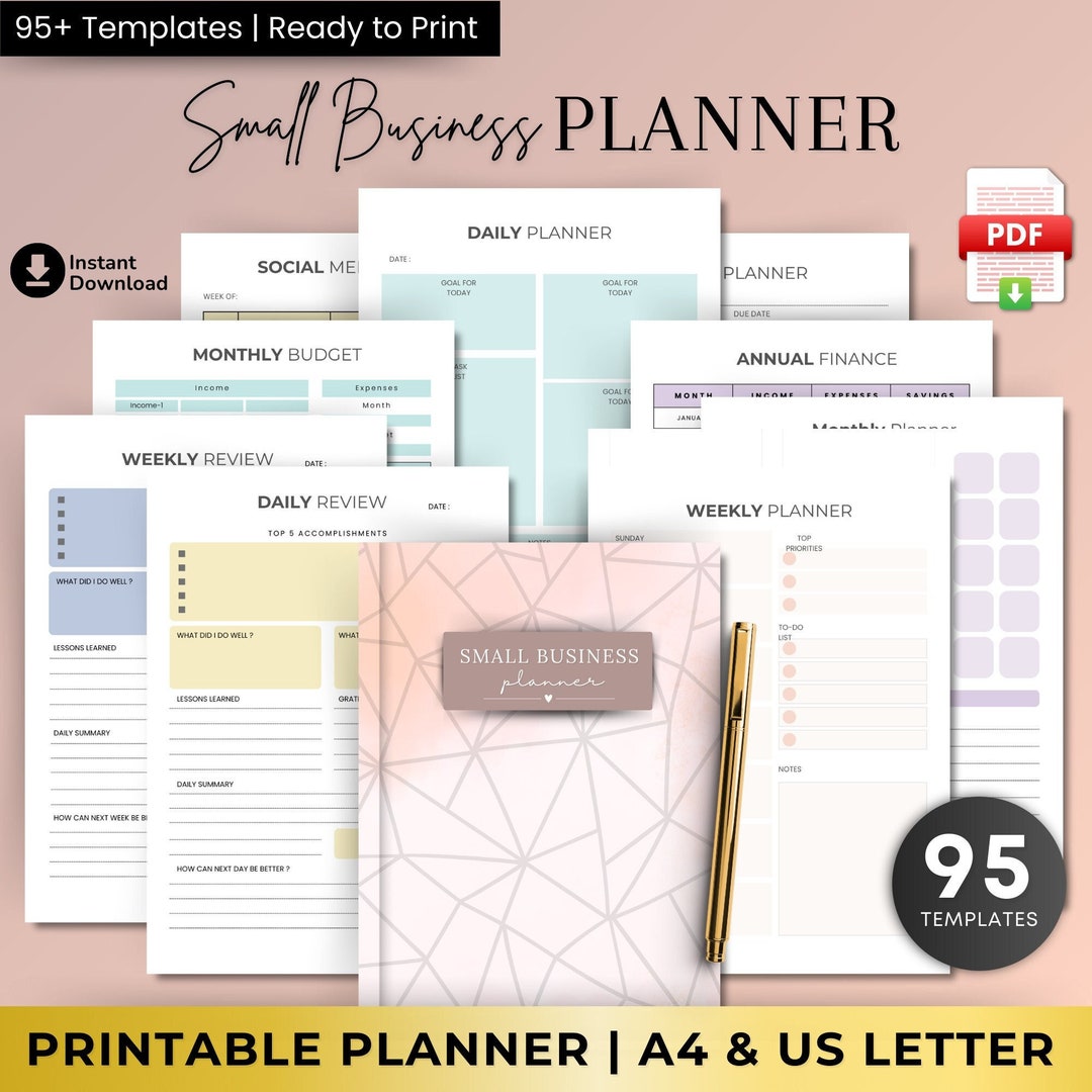 Small Business Planner Bundle: 90+ Printable Templates (A4 & US Letter ...