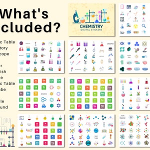Chemistry & Science Digital Stickers | Hand-drawn iPad Goodnotes, PNG ...