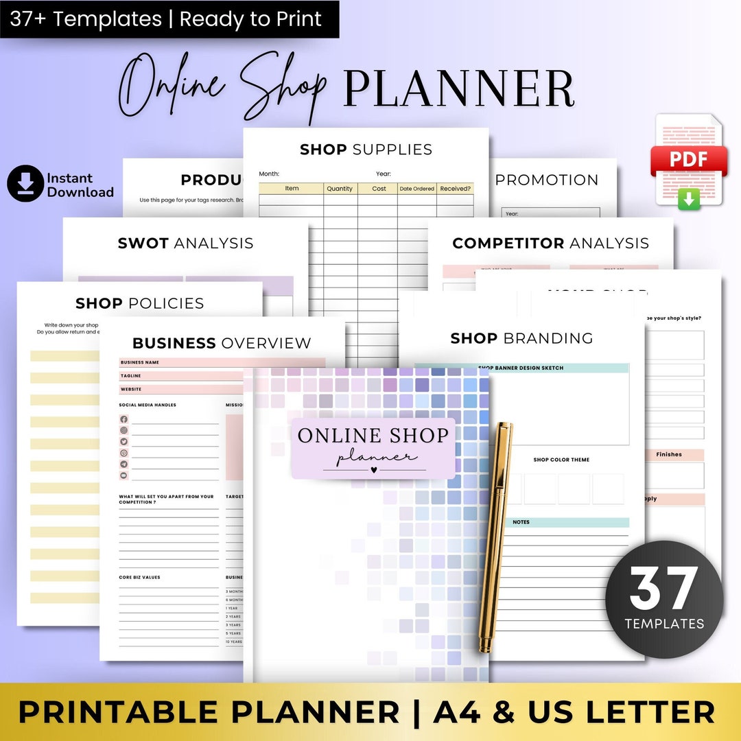 Online Shop Planner, Complete Online Shop Guide, Digital Business ...