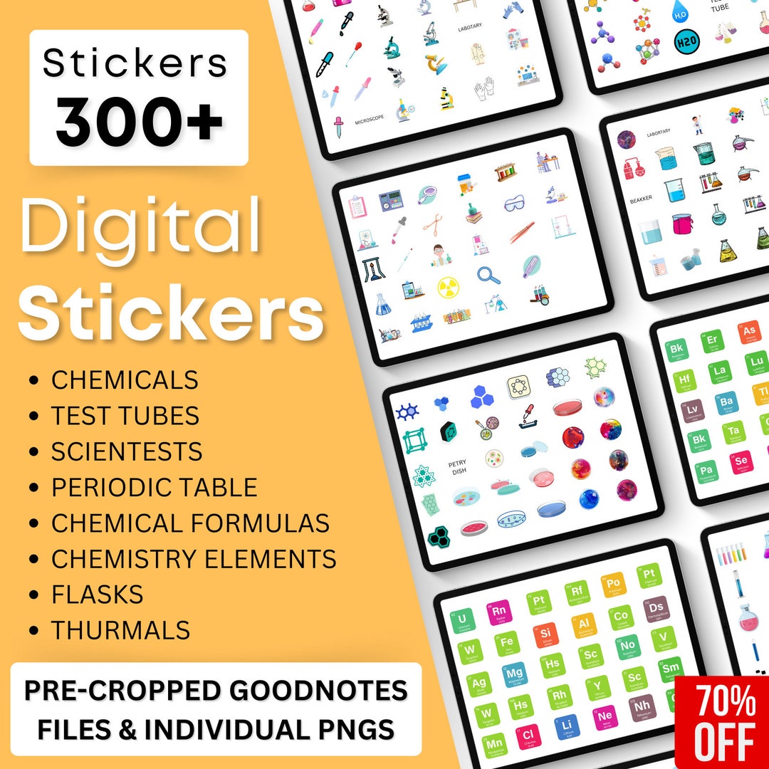 Chemistry & Science Digital Stickers Hand-drawn iPad - Etsy
