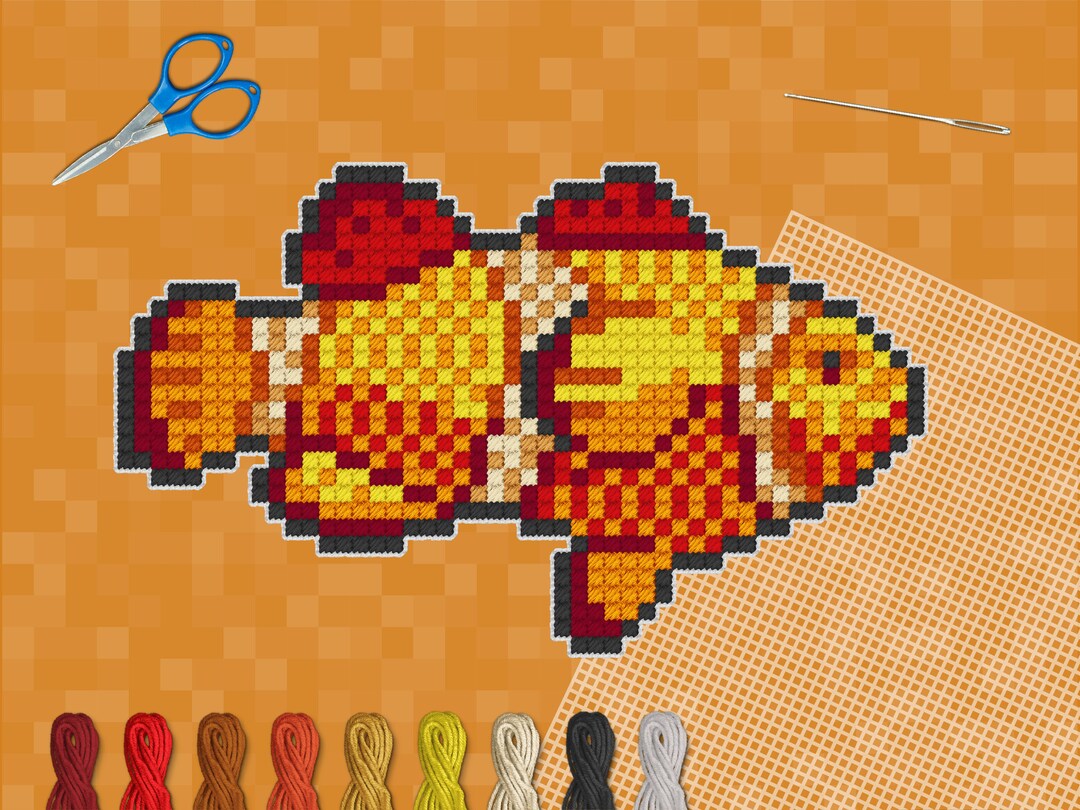 Fish Pattern | Includes Four Variations | Needlepoint, Plastic Canvas ...