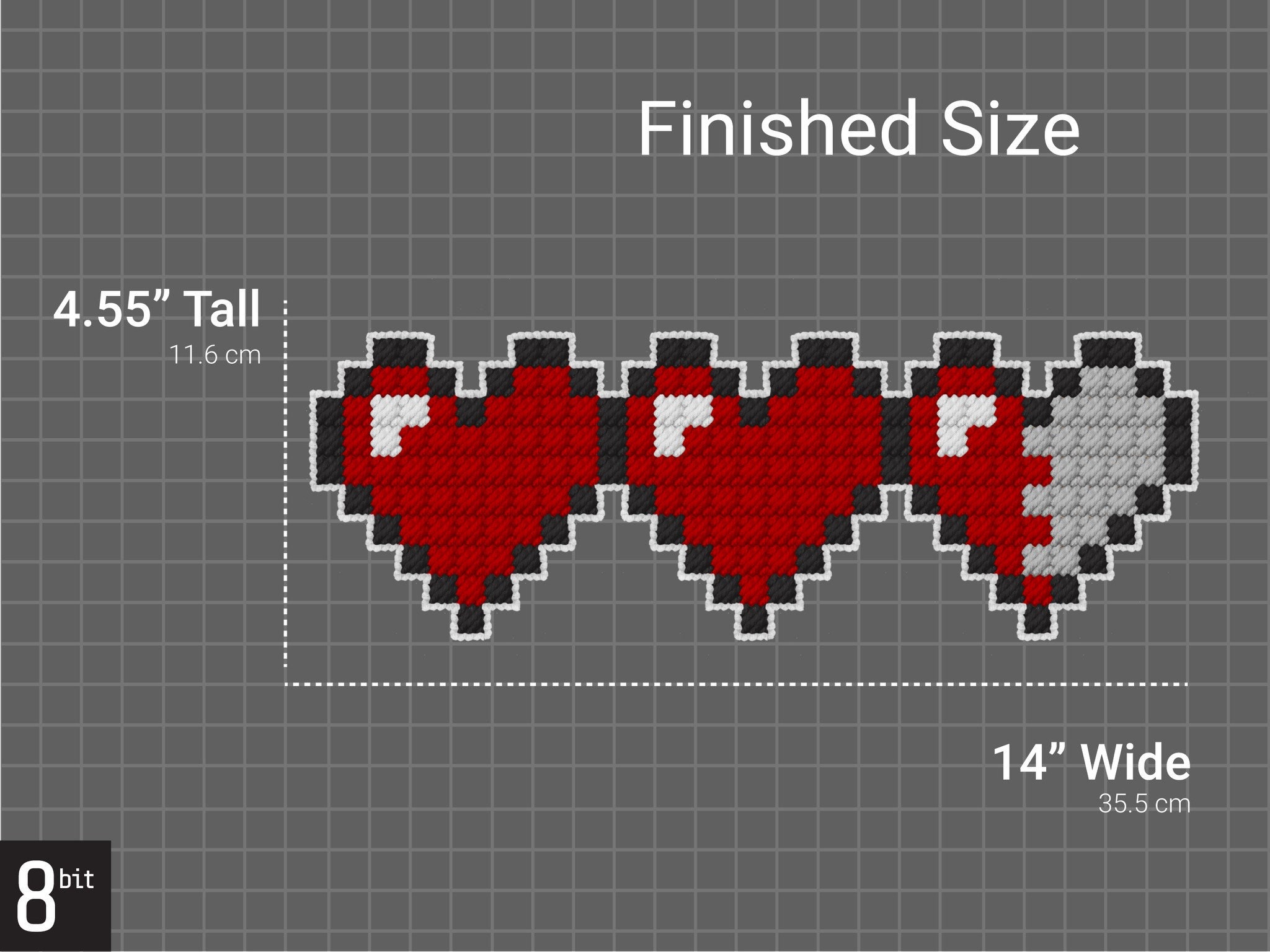Heart #2 – Video Game Heart Meter Plastic Canvas Pattern - Etsy