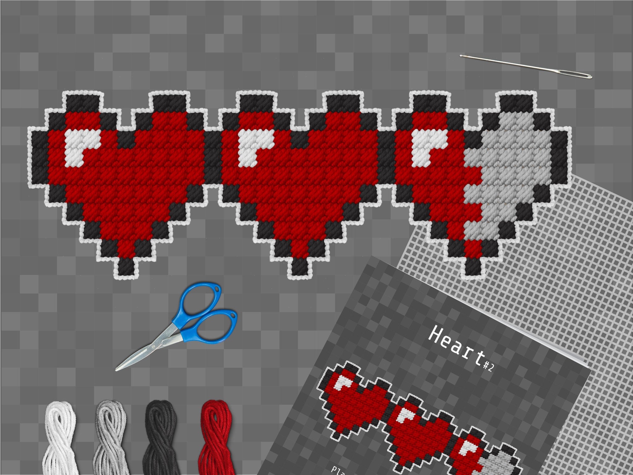 Heart #2 – Video Game Heart Meter Plastic Canvas Pattern - Etsy