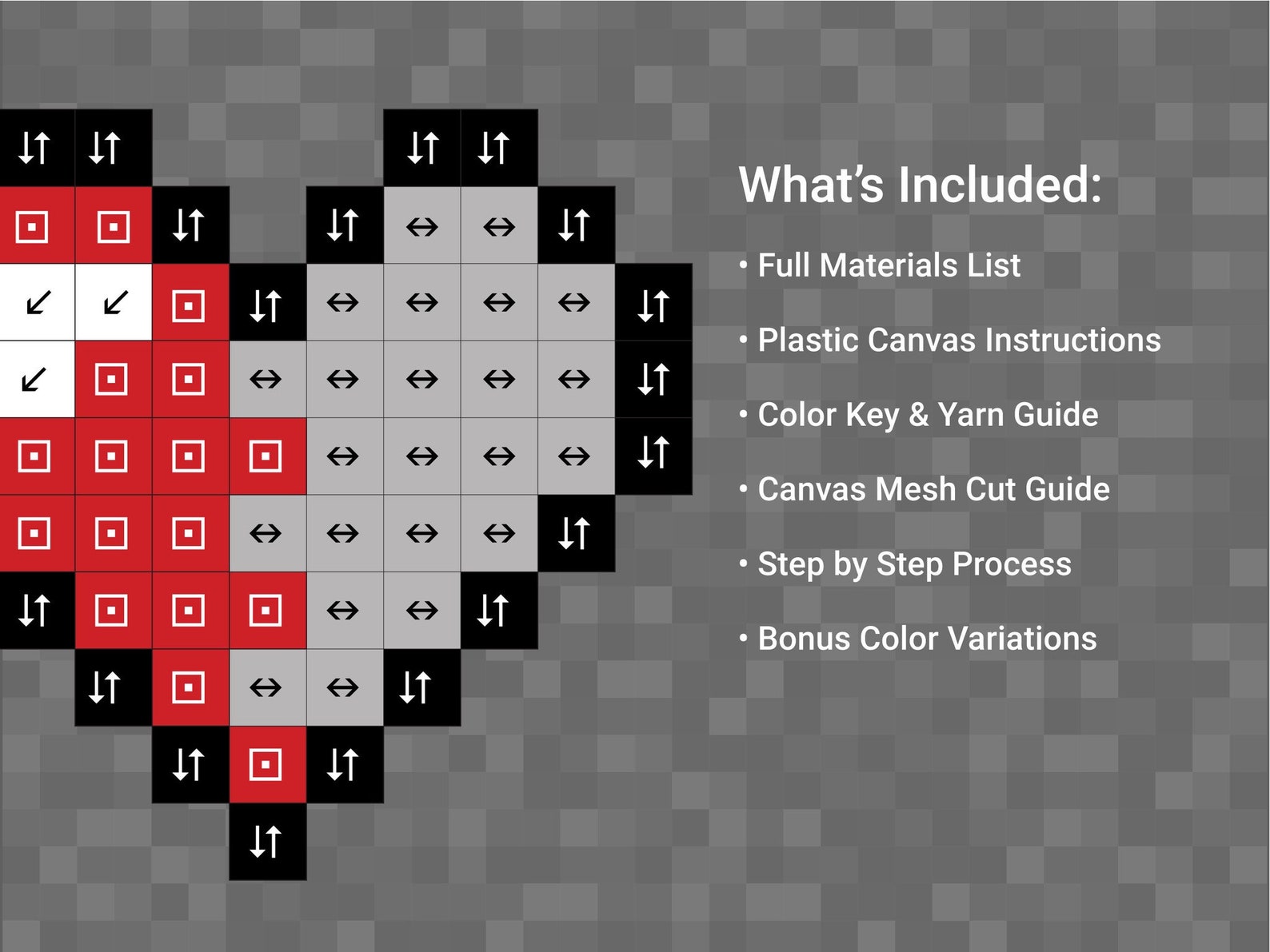 Heart #2 – Video Game Heart Meter Plastic Canvas Pattern - Etsy