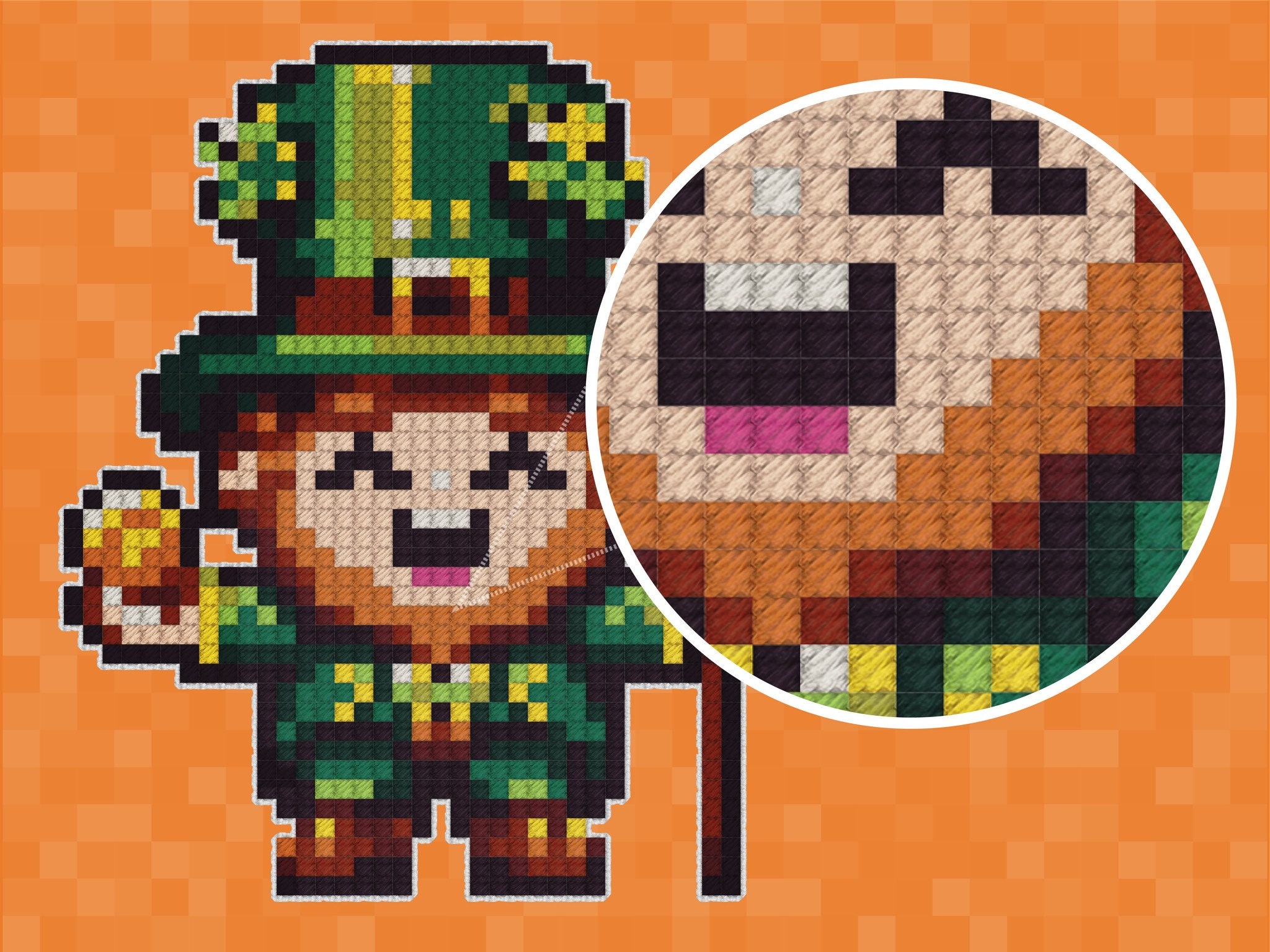 Leprechaun #1 – Retro Pixel Plastic Canvas Pattern - Etsy