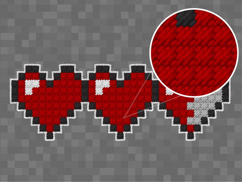 Heart #2 – Video Game Heart Meter Plastic Canvas Pattern - Etsy
