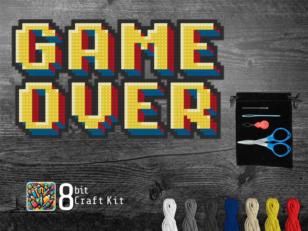 Game Over Plastic Canvas Craft Kit | Everything You Need | Accessible ...