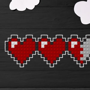 Heart #2 – Video Game Heart Meter Plastic Canvas Pattern - Etsy