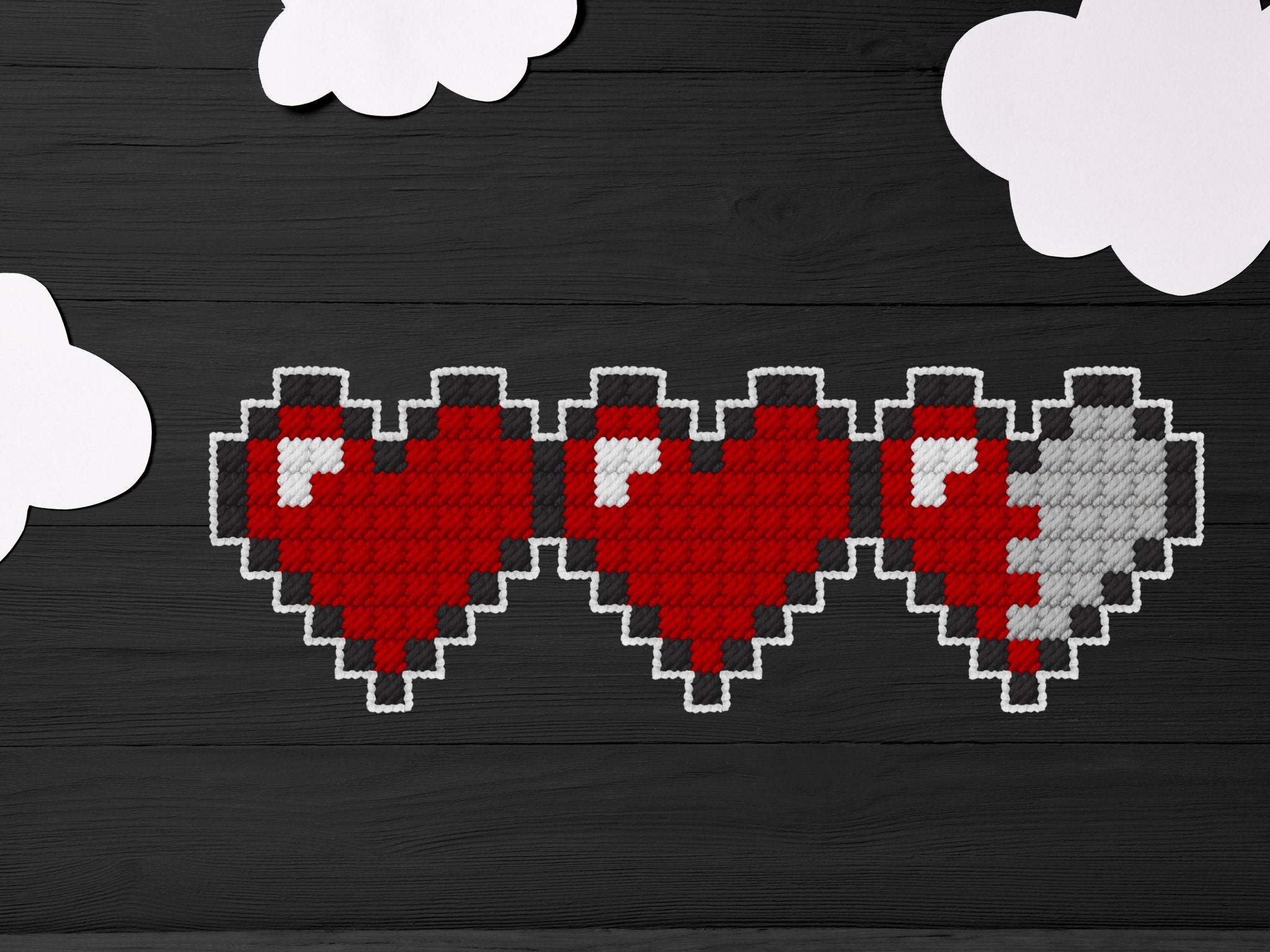 Heart #2 – Video Game Heart Meter Plastic Canvas Pattern - Etsy