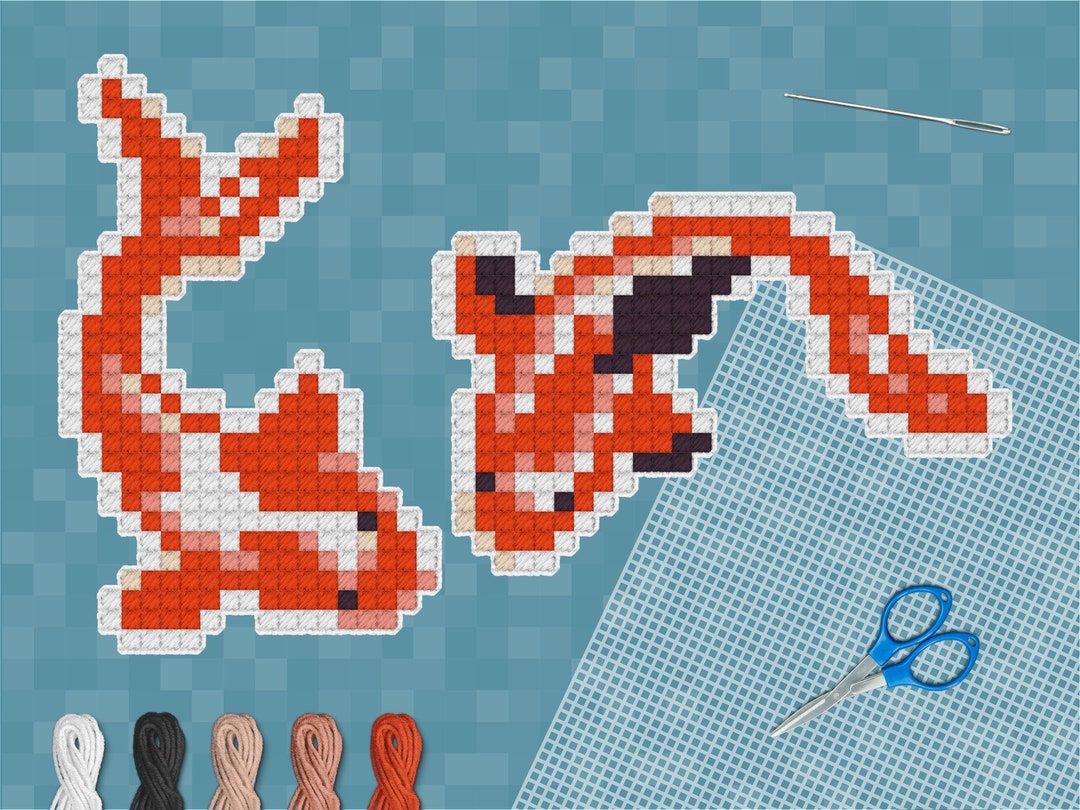 Koi Fish Pattern Includes Four Variations Needlepoint, Plastic Canvas ...