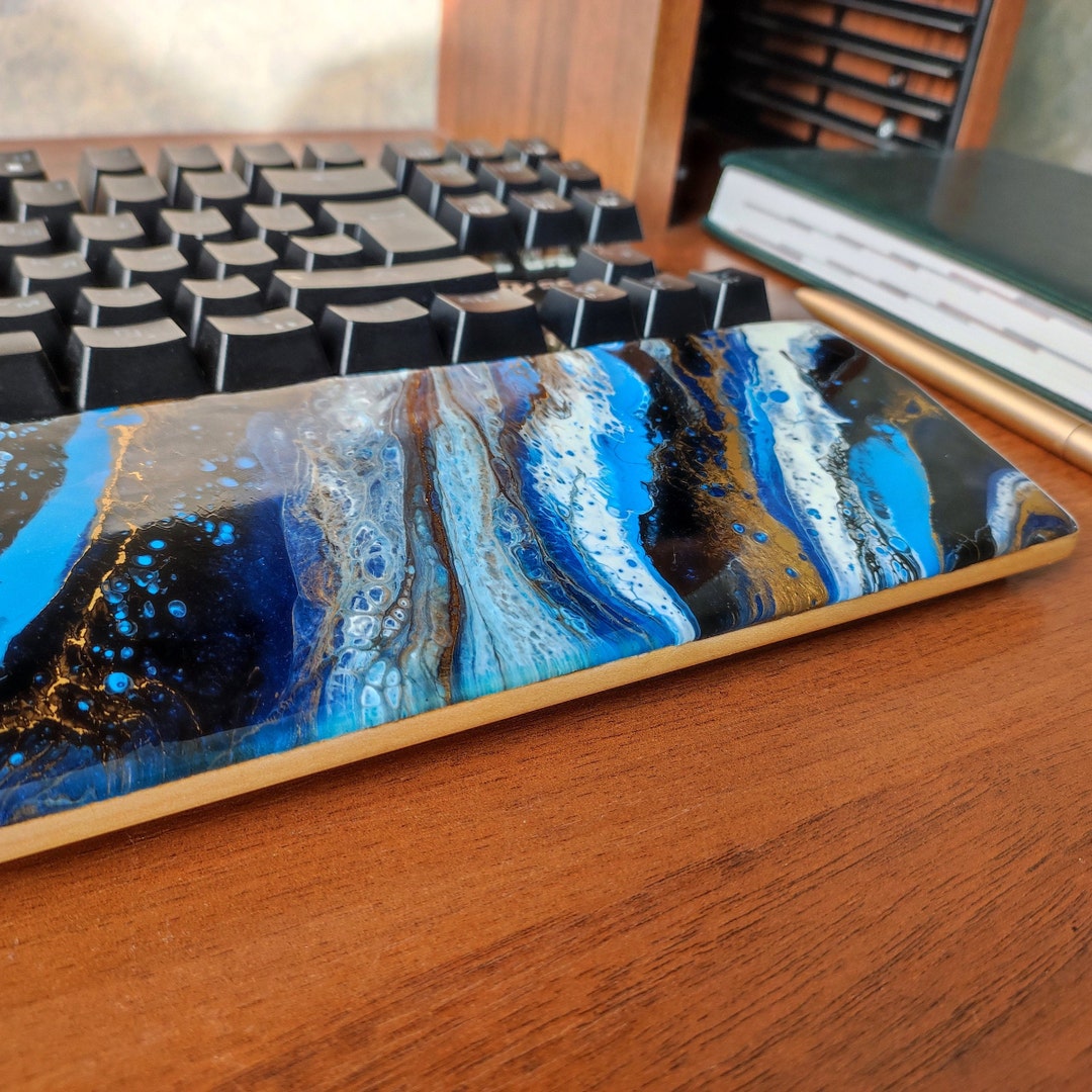 Handmade Resin Keyboard Wrist Rest: Ergonomic Wood Pad - Etsy