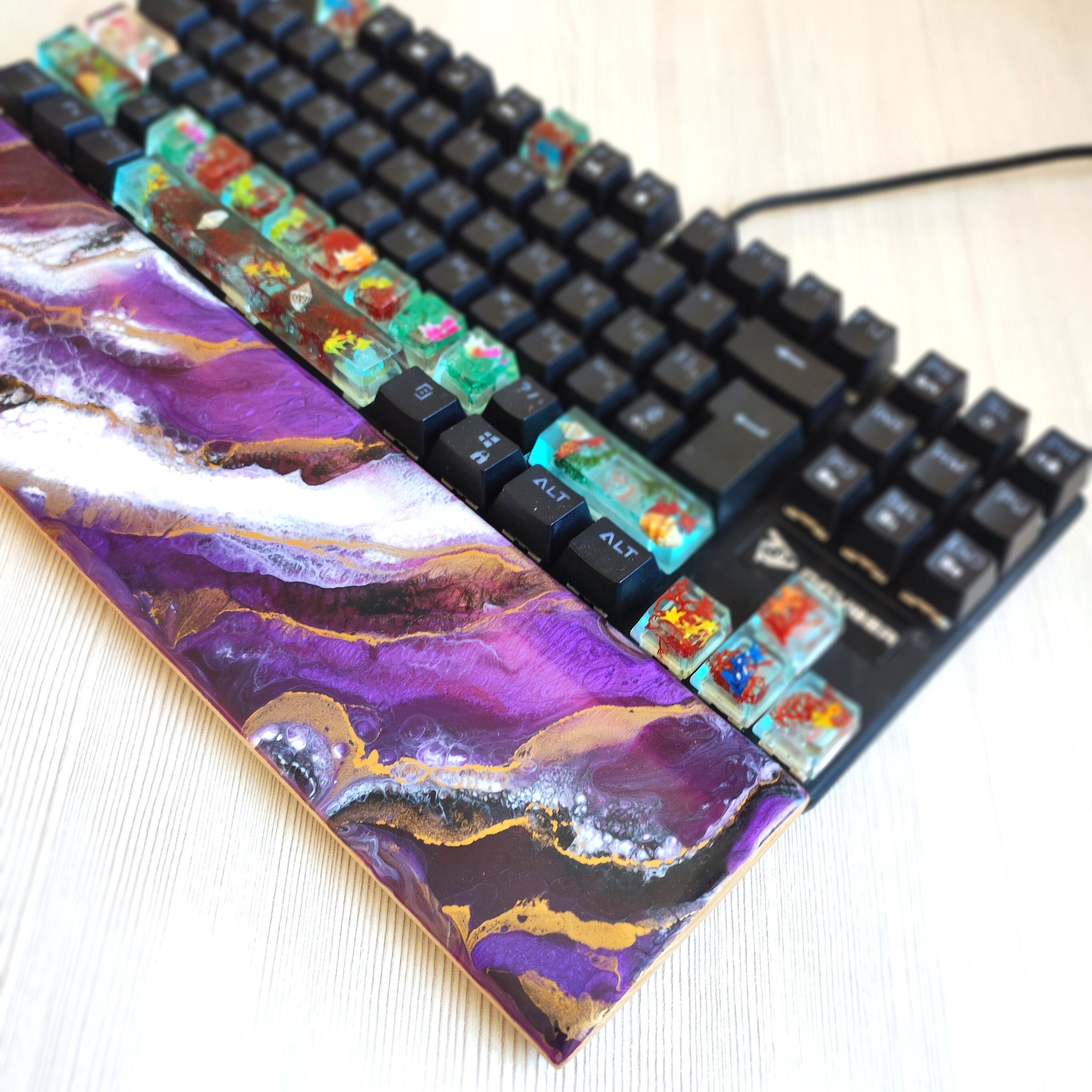 Keyboard Wrist Rest Resin Wood and Resin Wrist Rest Keyboard - Etsy