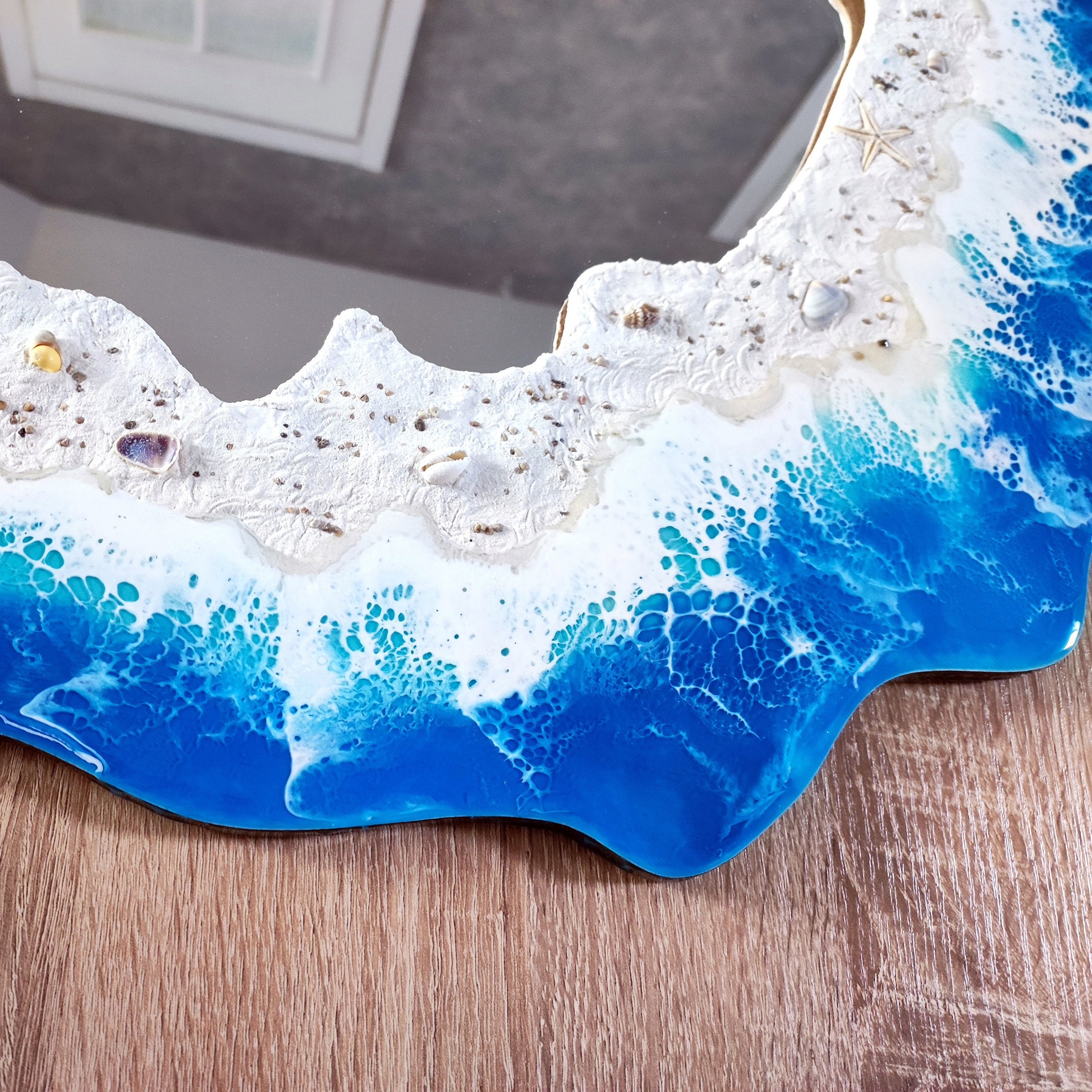 Resin Ocean Art Mirror Asymmetrical Wall Mirror Wall Art - Etsy