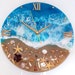 Resin Ocean Clock, Teal Wall Clock, Ocean Wave Clock, Beach Theme Room ...