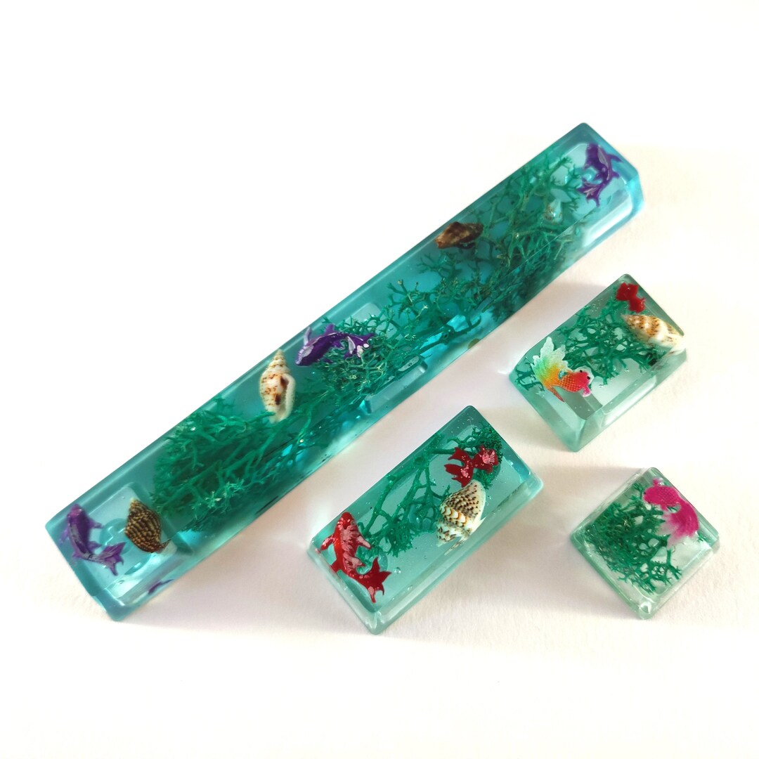 Resin Ocean Keycap Set: Artisan Fish, Coral, Marine Keycaps - Etsy