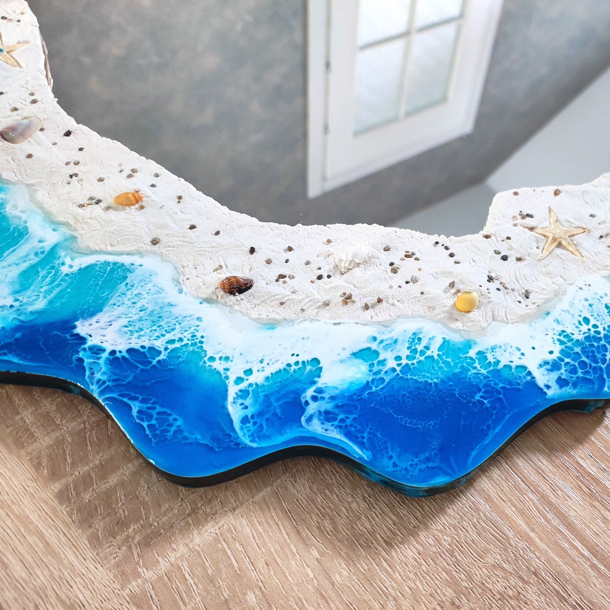 Resin Ocean Art Mirror Asymmetrical Wall Mirror Wall Art - Etsy