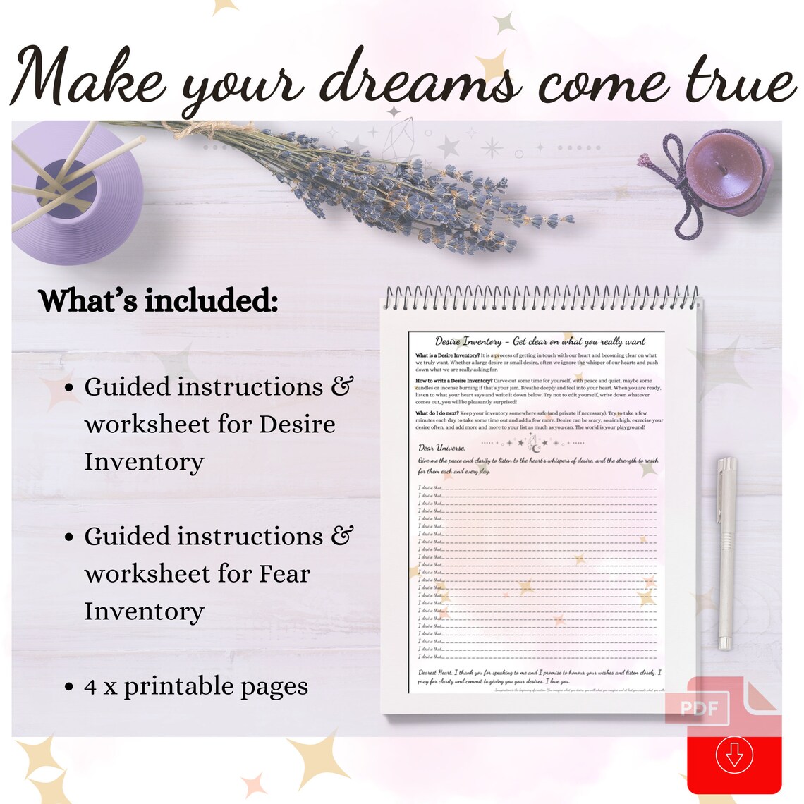 Printable Manifestation Worksheet Pdfs, Make Your Dreams Come True ...